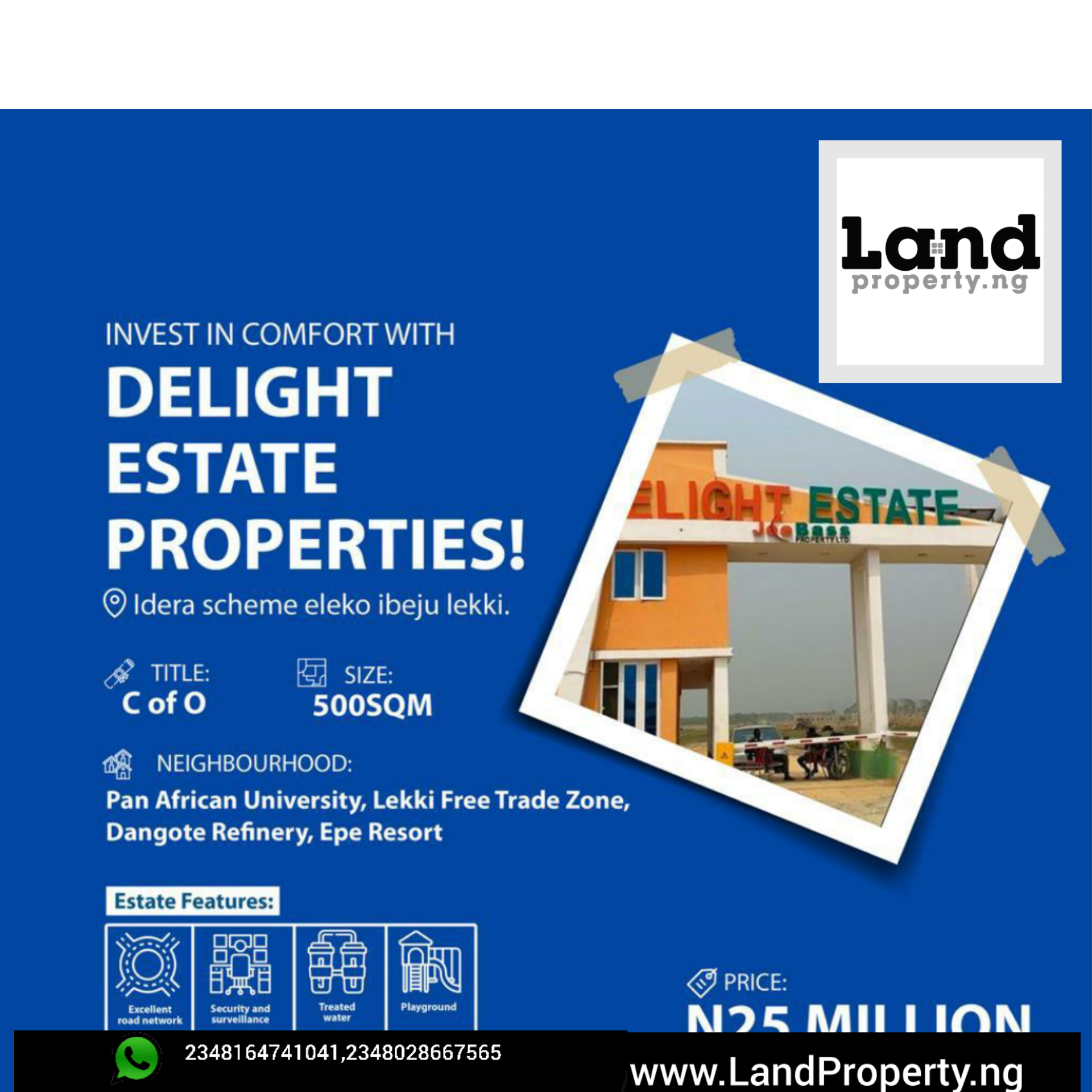 DELIGHT ESTATE IDERA SCHEME, ELEKO, LAGOS | Real Estate Company In ...